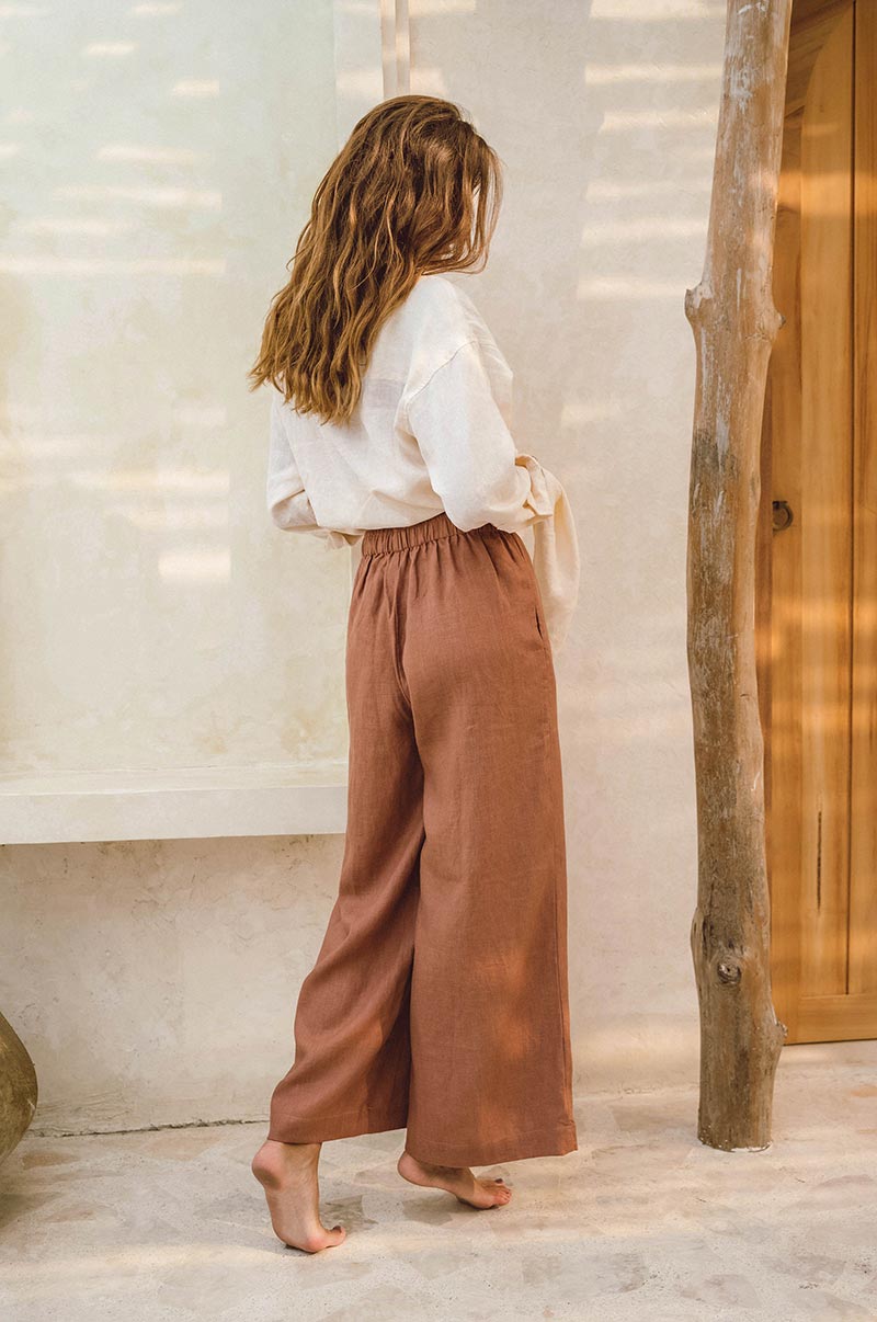 Perfect Summer Pants in Clay-brown - ROVE Vacay-wear